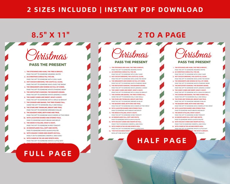 Christmas Pass the Present Game, Fun Christmas Party Game Group, Pass ...