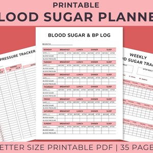 Blood Sugar Reading Medical Tracker Blood Glucose Planner Blood Sugar ...