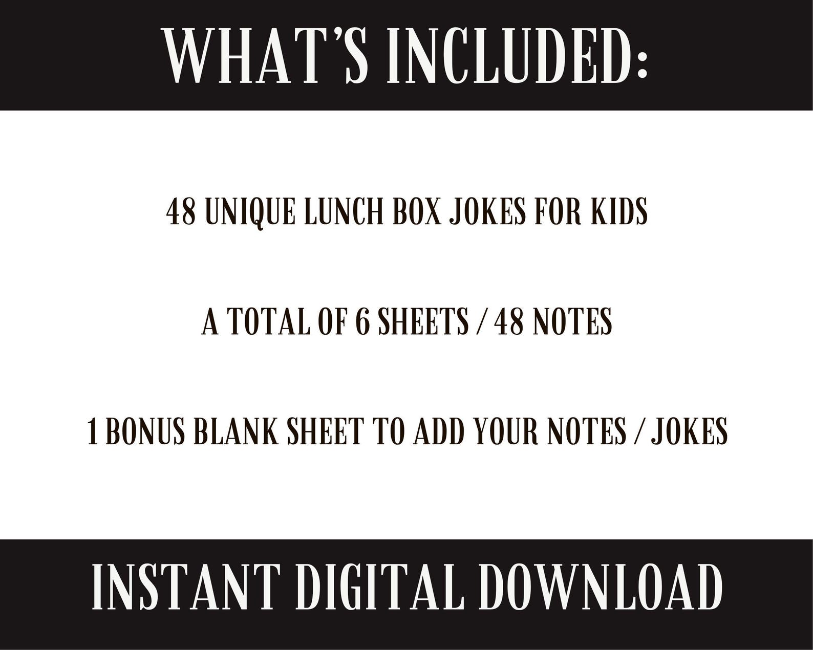 Lunch Box Jokes Printable Lunchbox Notes Jokes Gifts for Kids Lunchbox ...