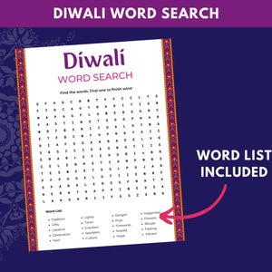 Diwali Games Diwali Word Search Diwali Printable Diwali Word Game ...