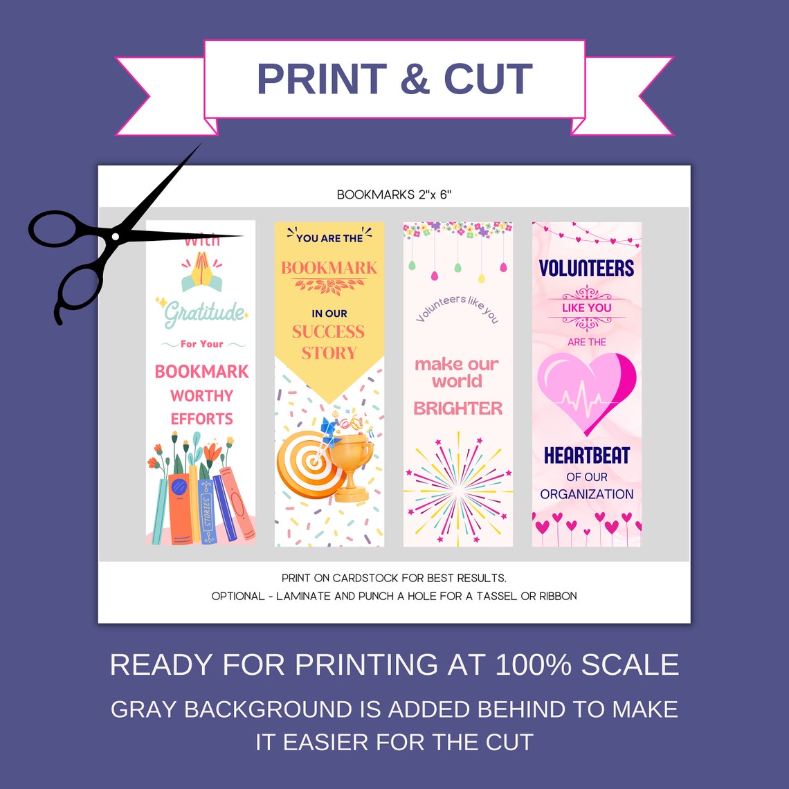 Volunteer Week Appreciation Gift Printable Bookmark Volunteer Thank You ...