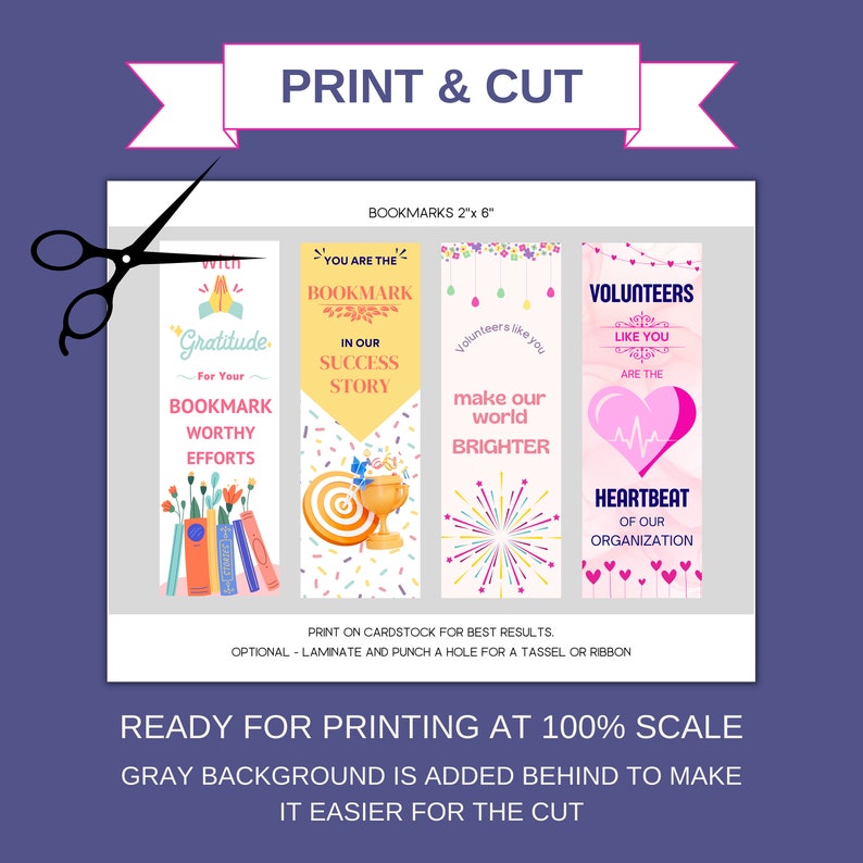 Volunteer Week Appreciation Gift Printable Bookmark Volunteer Thank You ...