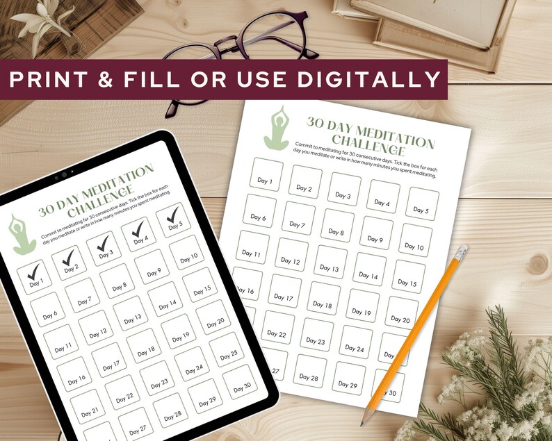 Editable Meditation Tracker Printable Self Care Tracker Daily ...