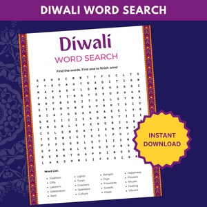 Diwali Games Diwali Word Search Diwali Printable Diwali Word Game ...