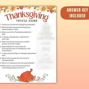 Turkey Trivia Game Thanksgiving Trivia Games Thanksgiving Games ...