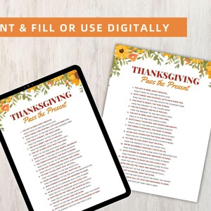 Thanksgiving Pass the Present, Thanksgiving Pass the Gift Game ...
