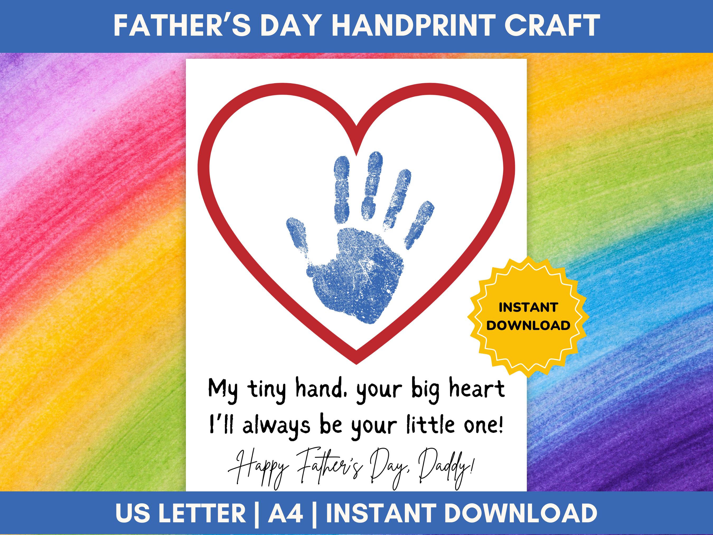 Father's Day Handprint Printable, DIY Craft Gift for Dad, Gift for Dad ...