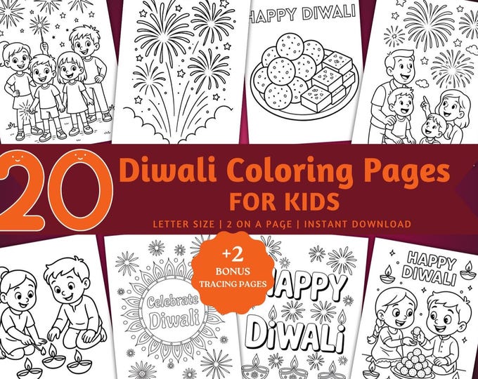 Buy Diwali Coloring Activity Pages for Kids, Diwali Decor for South ...