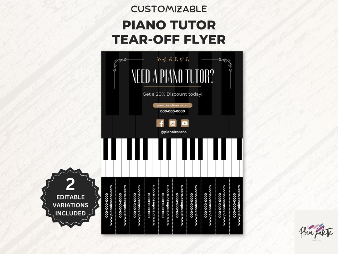 Editable Piano Lessons Tear-off Flyer Piano Lessons Tear-off Flyer ...