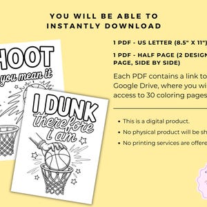 30 Basketball Coloring Pages Printable – Instant Download, Sports ...