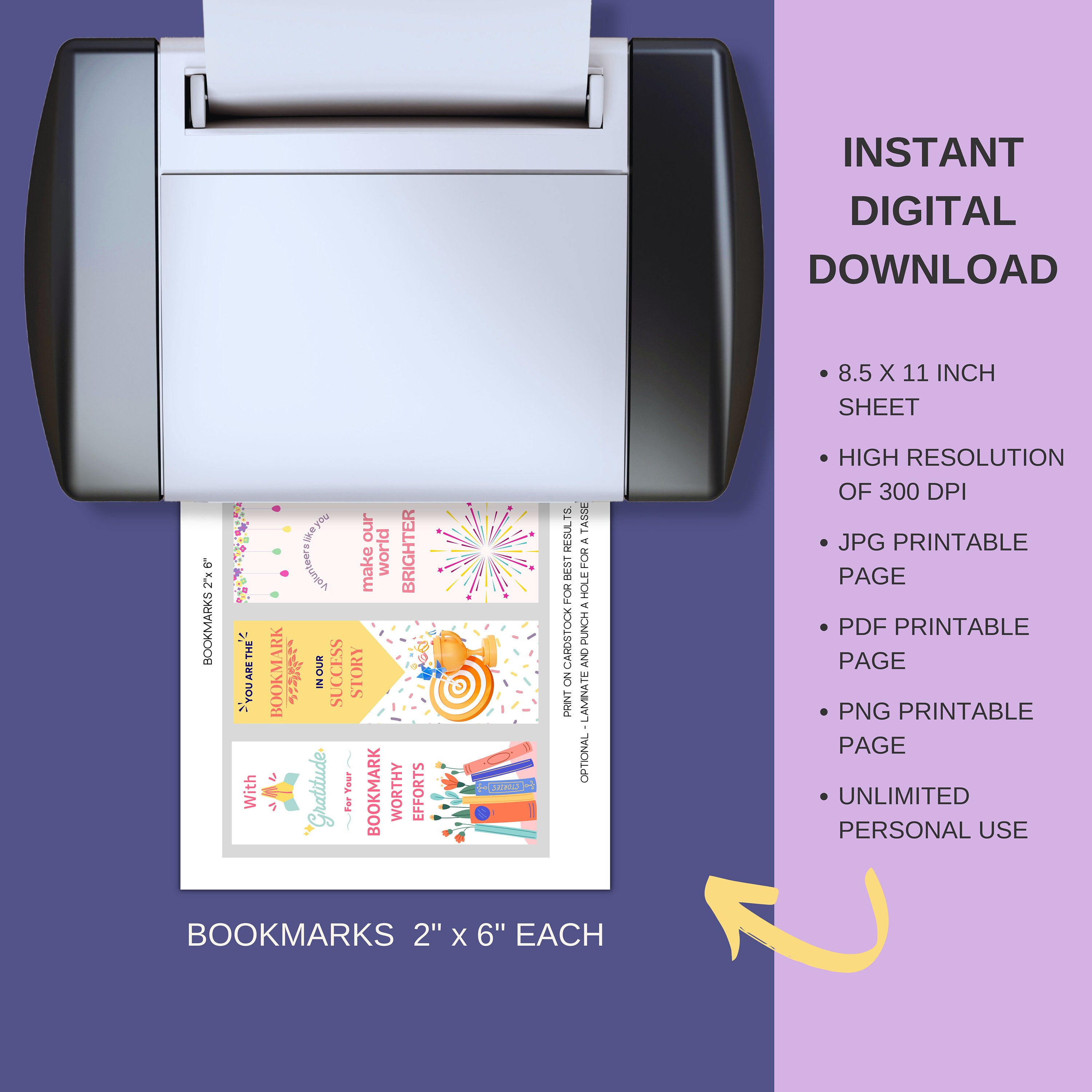 Volunteer Week Appreciation Gift Printable Bookmark Volunteer Thank You ...