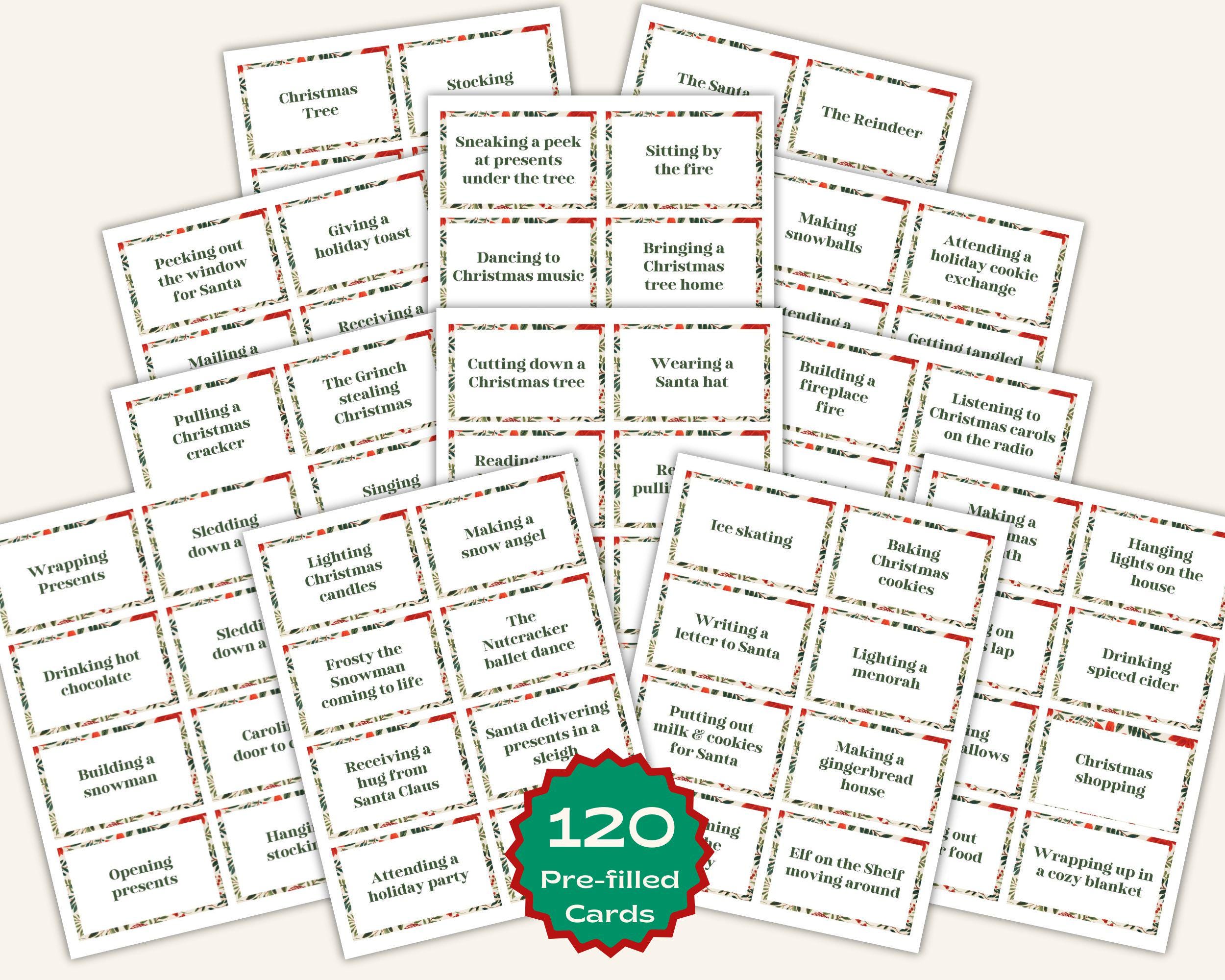 Christmas Charades Christmas Pictionary Christmas Adult Family Games ...