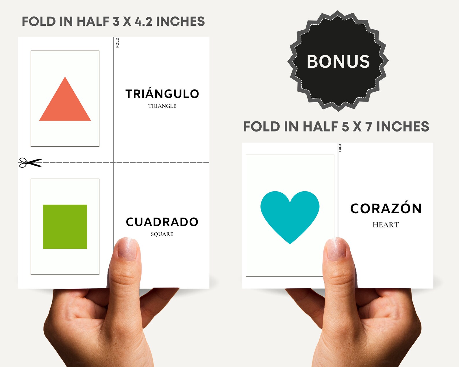 Spanish & English Shapes Bilingual Flashcards Printable | Modern Basic ...
