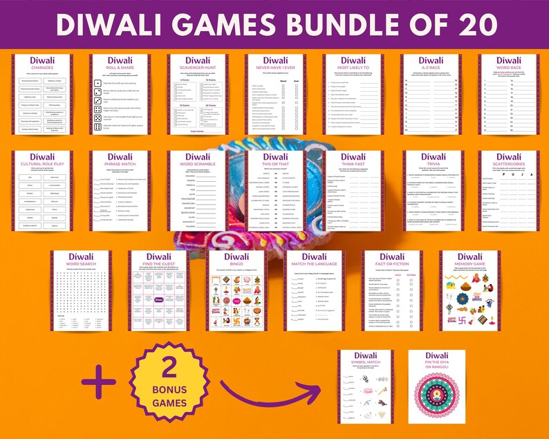 Diwali Games Bundle Diwali Party Games Printable Diwali Games for Kids ...