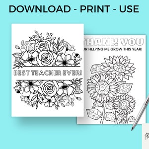 Printable Teacher Appreciation Coloring Pages Bundle Teacher ...