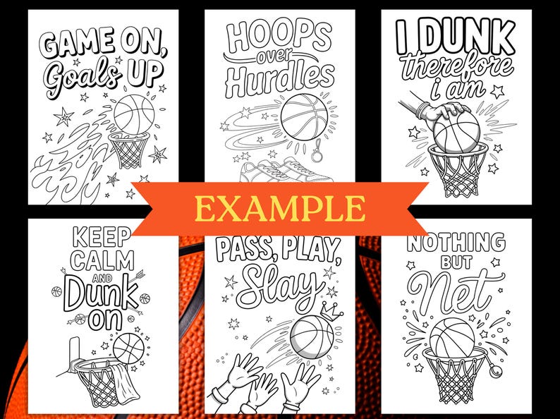 30 Basketball Coloring Pages Printable – Instant Download, Sports ...