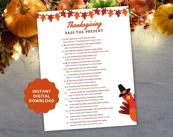Thanksgiving Pass the Present, Thanksgiving Pass the Gift Game ...