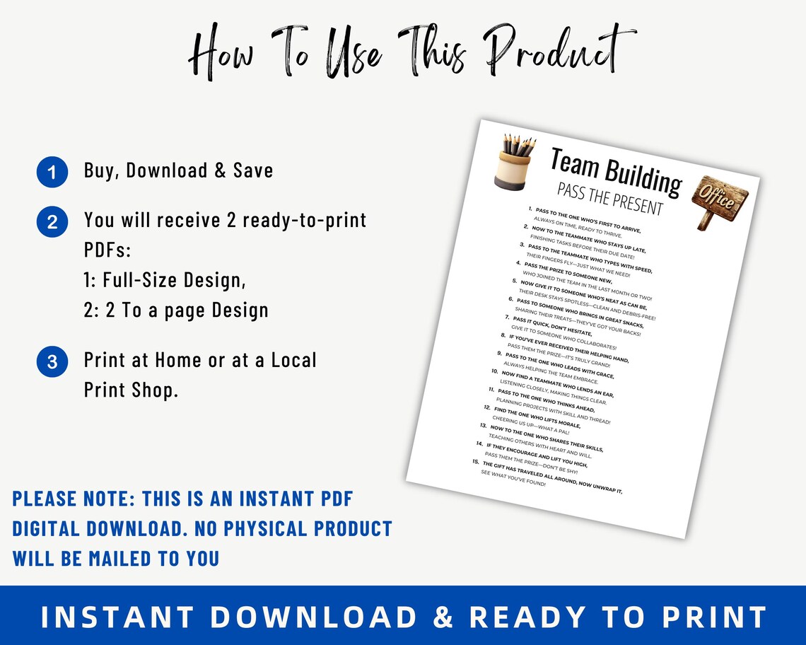 Team Building Games for Work Team Building Pass the Prize Game Employee ...