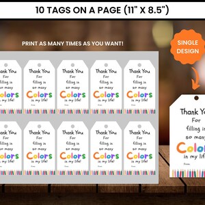 Teacher Appreciation Gift Tags Printable End of School Year Favor Tags ...