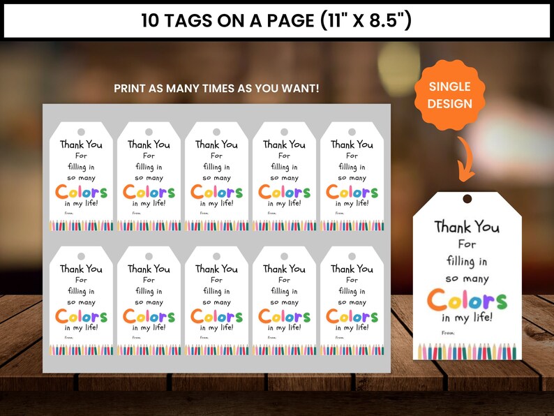 Teacher Appreciation Gift Tags Printable End of School Year Favor Tags ...