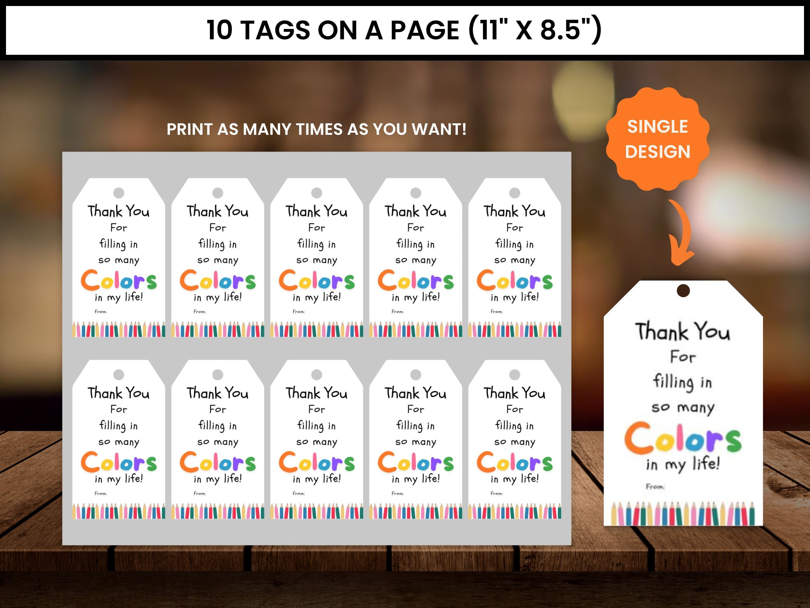 Teacher Appreciation Gift Tags Printable End of School Year Favor Tags ...