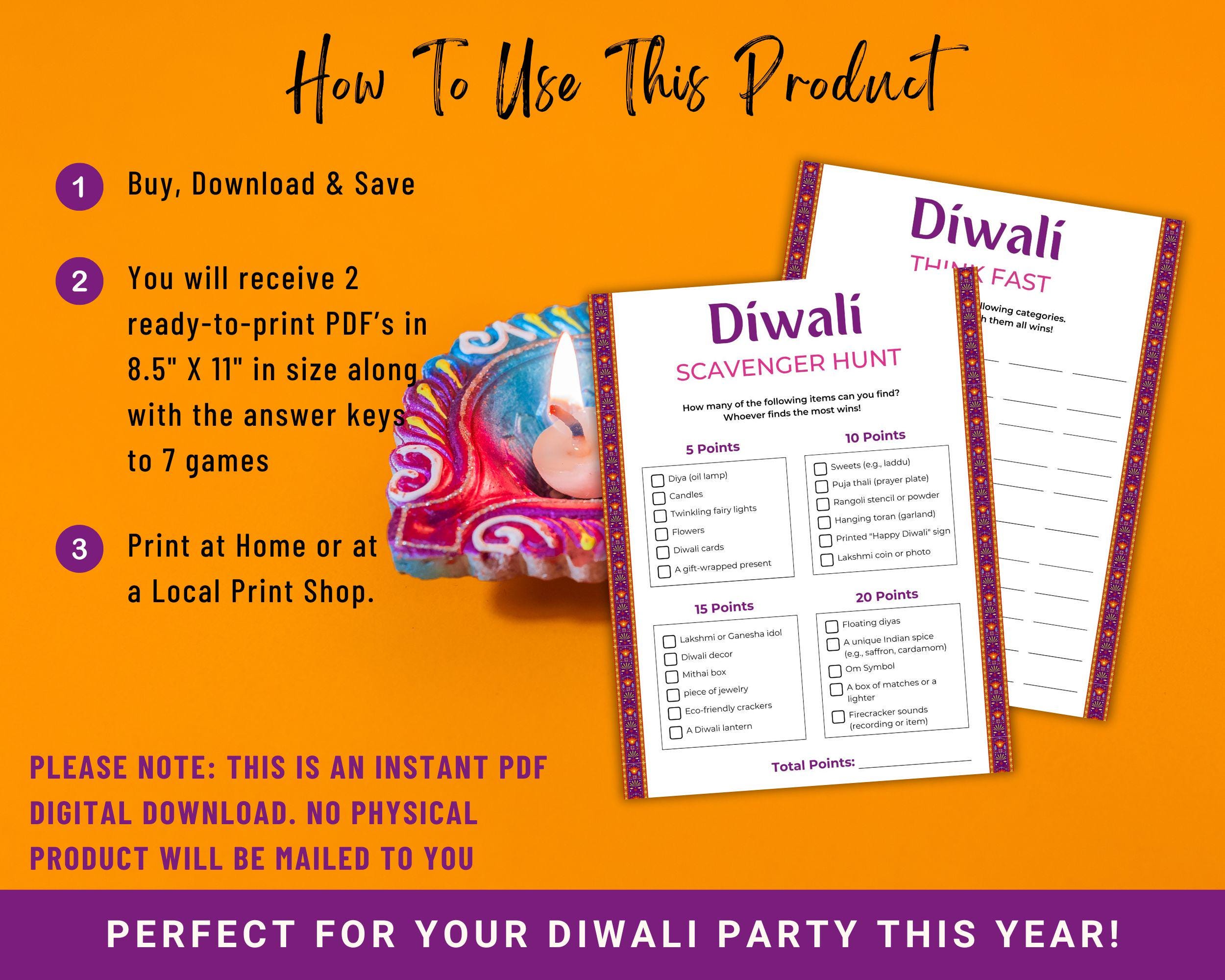 Diwali Games Bundle Diwali Party Games Printable Diwali Games for Kids ...