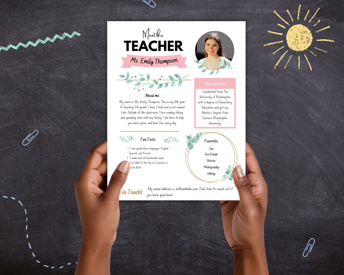 Meet the Teacher Template | Get to Know Teacher | Teacher Resource ...