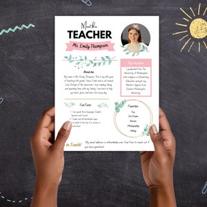 Meet the Teacher Template | Get to Know Teacher | Teacher Resource ...