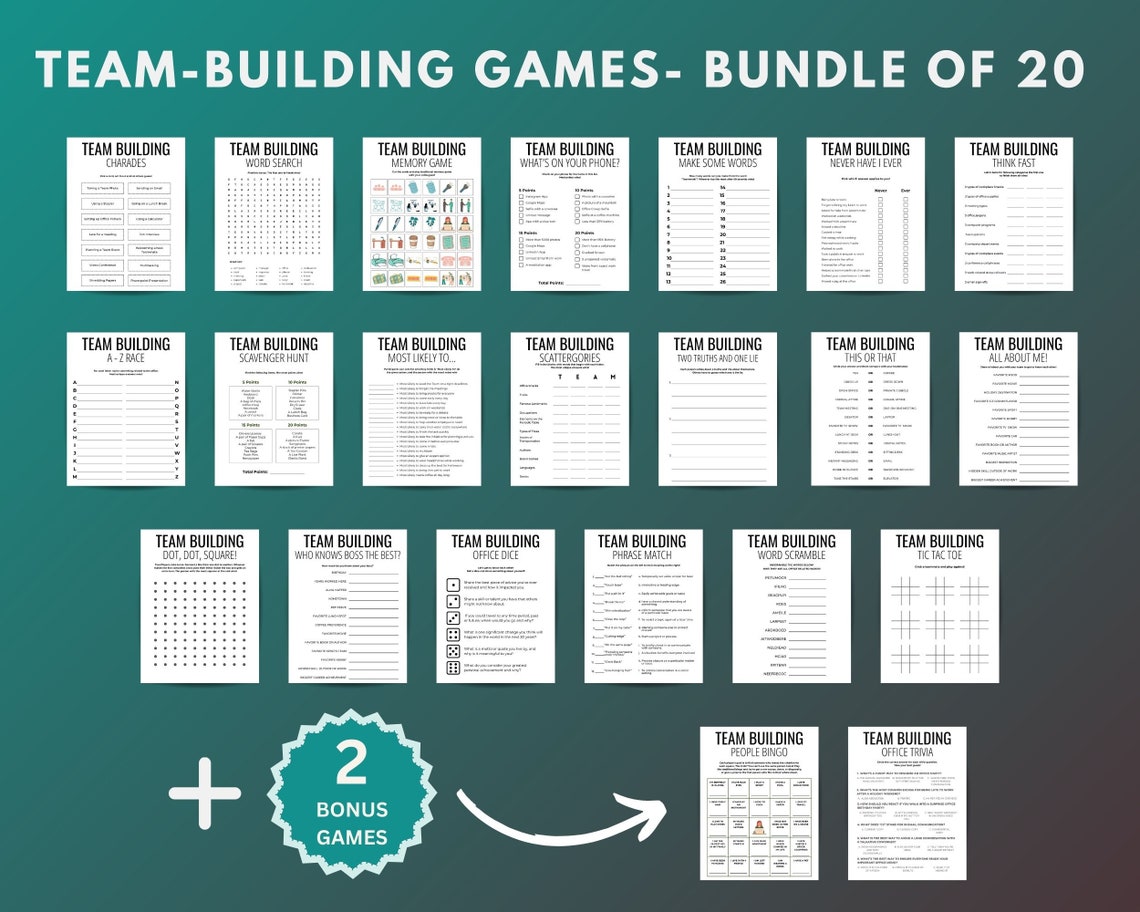 Employee Team Building Games Office Party Games Bundle Teambuilding ...