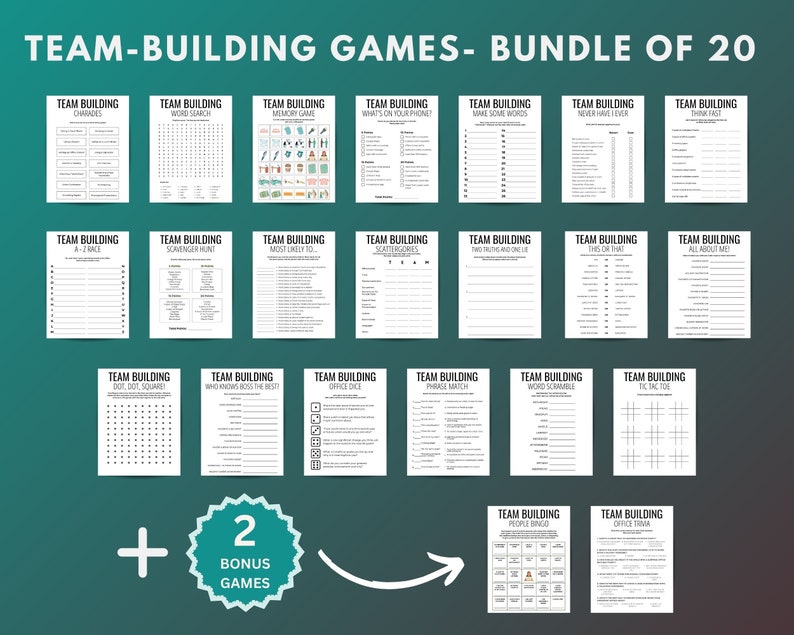 Employee Team Building Games Office Party Games Bundle Teambuilding ...