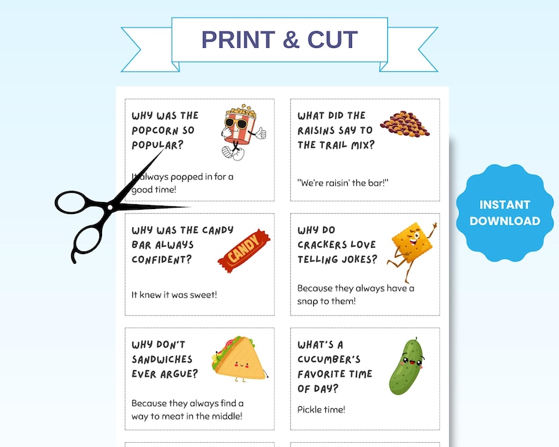 Lunch Box Jokes Printable Lunchbox Notes Jokes Gifts for Kids Lunchbox ...