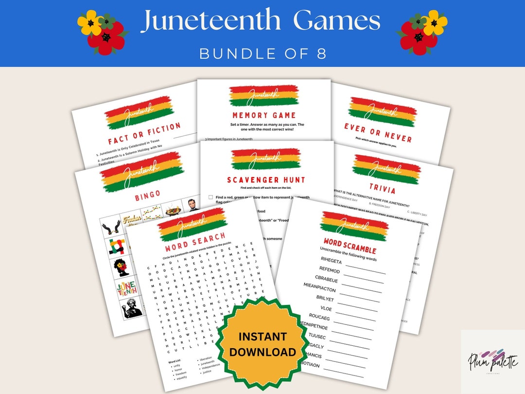 Juneteenth Games Bundle Juneteenth Trivia Party Games Black History ...
