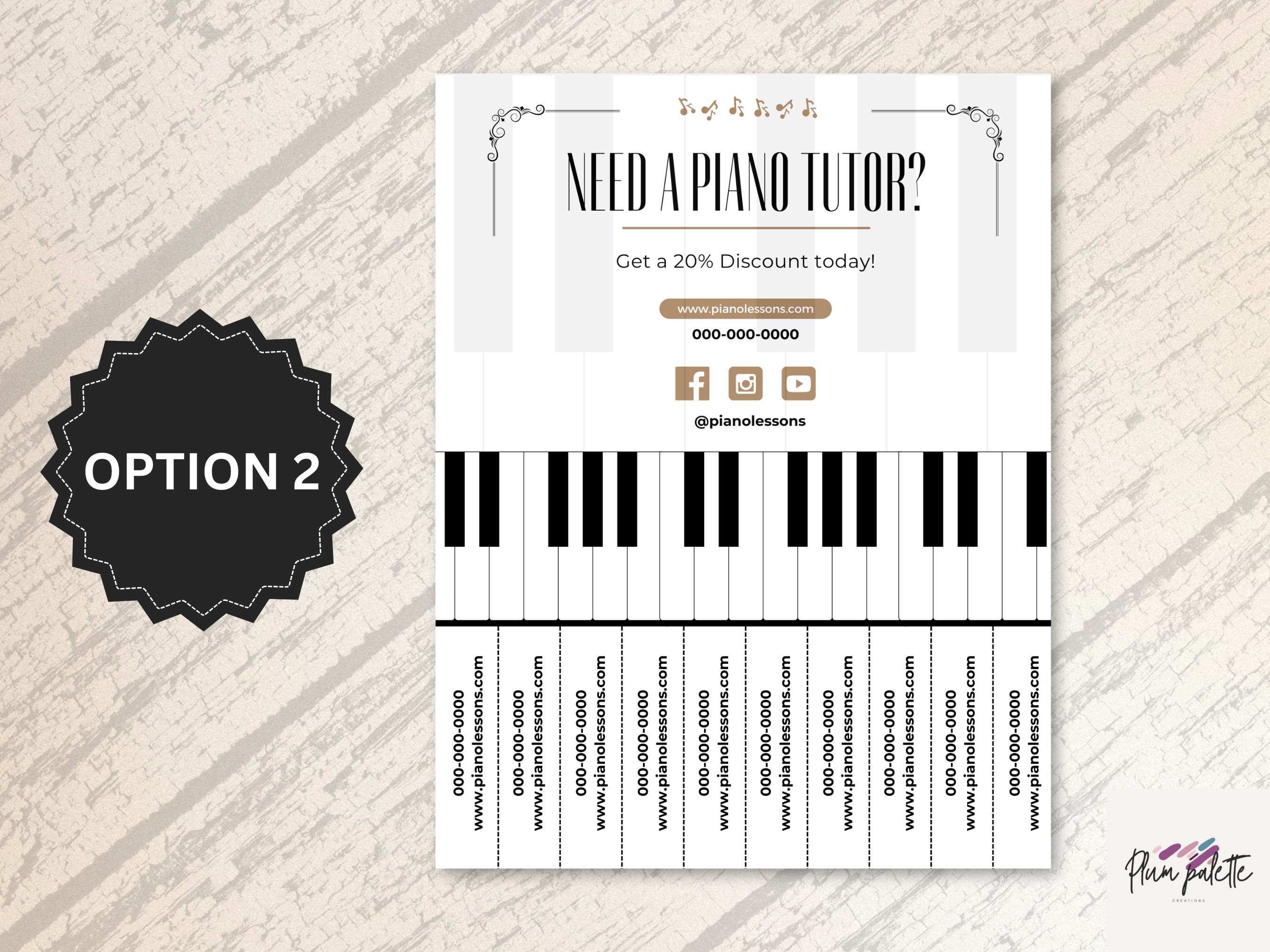 Editable Piano Lessons Tear-off Flyer Piano Lessons Tear-off Flyer ...