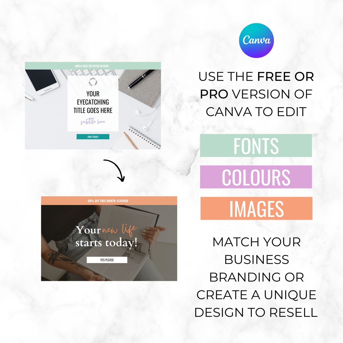 PLR Canva Sales Page. PLR Templates. Landing Page. Canva Website. Sales ...