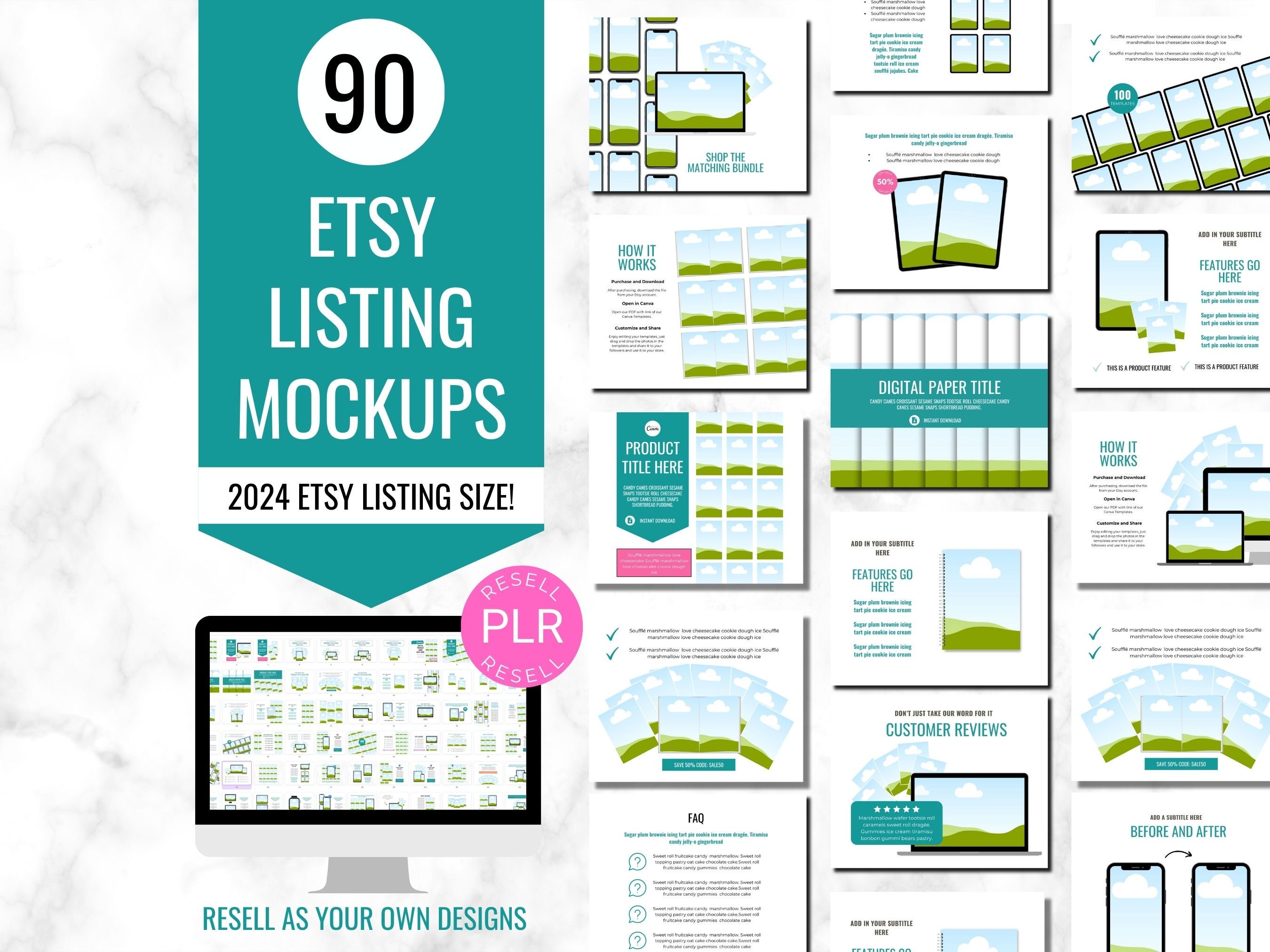 Etsy Listing Template PLR, Etsy Mockup, Etsy Shop Kit, PLR Templates ...