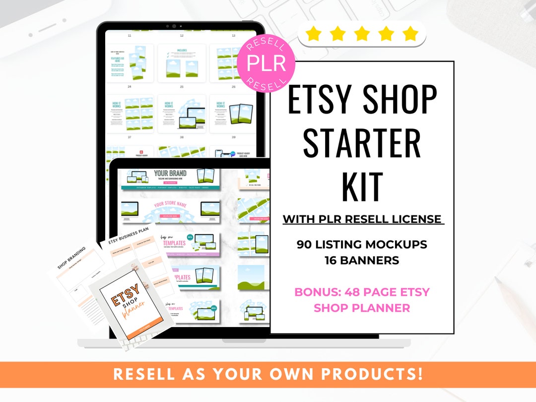 Etsy Shop Kit PLR, Branding Kit, Etsy Listing Template, Banner, Etsy ...