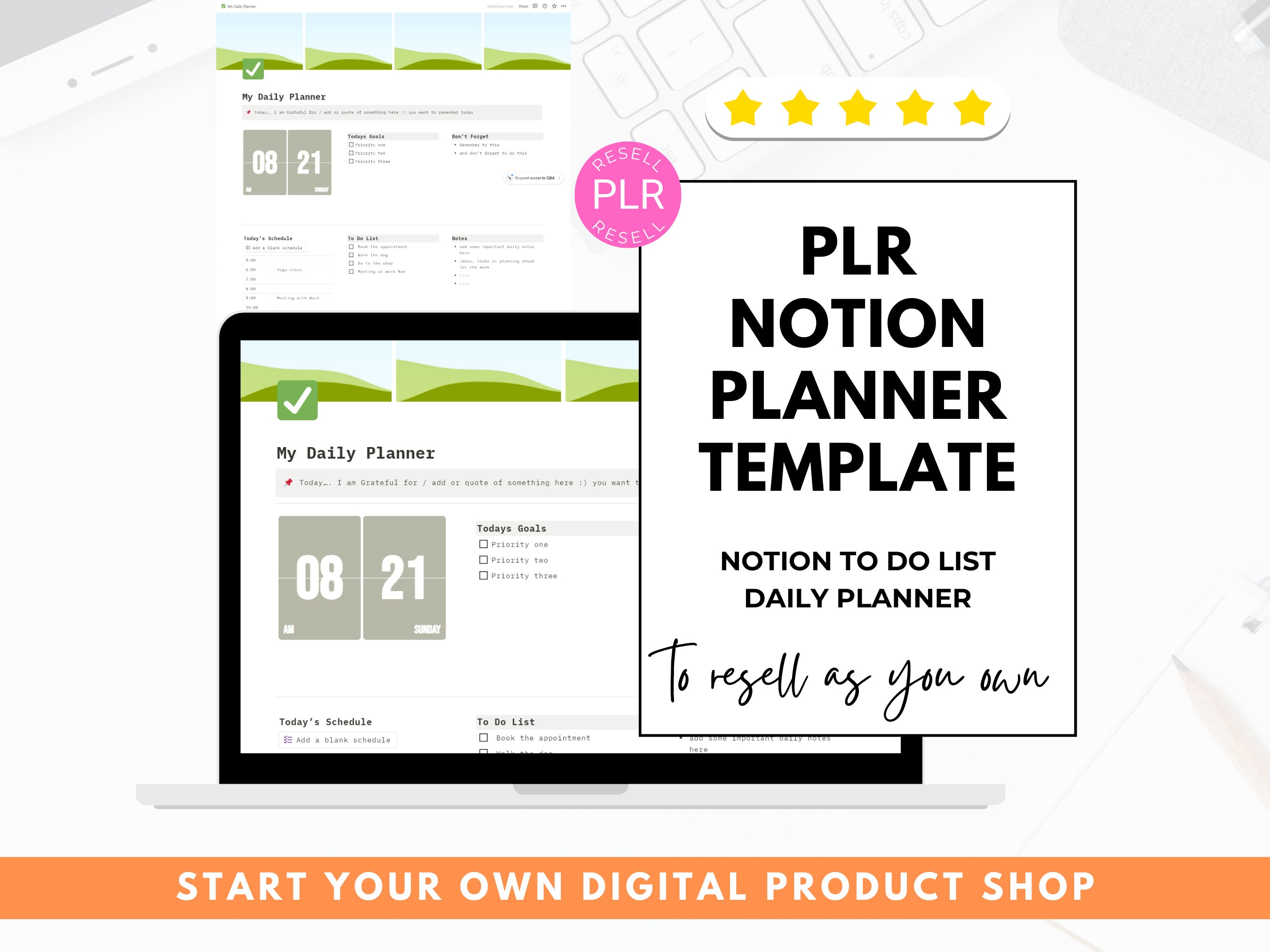 Notion Daily Planner Template PLR. That Girl. Digital Planner. Life ...