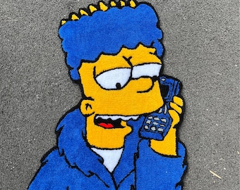 Custom Simpson Bart Tufted Rug Simpsons %100 Handmade - Etsy