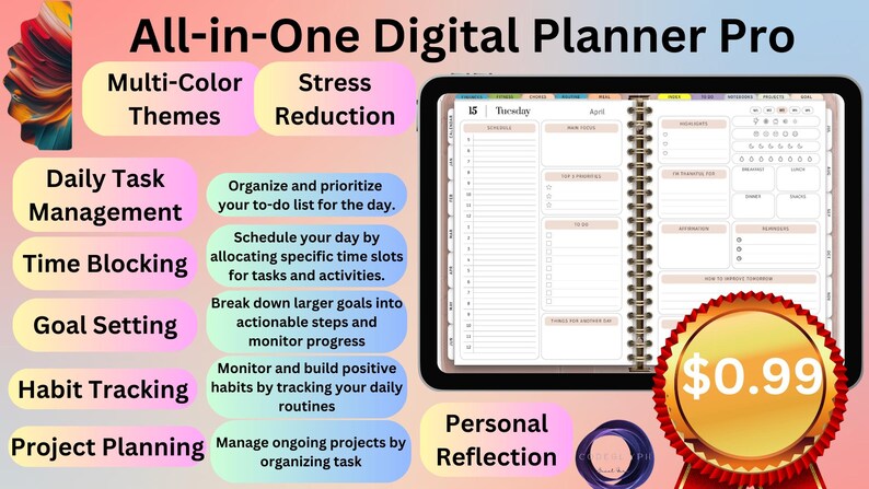 Digital Planner Pro 2024-2025 All in One ,digital Life Organizer ...