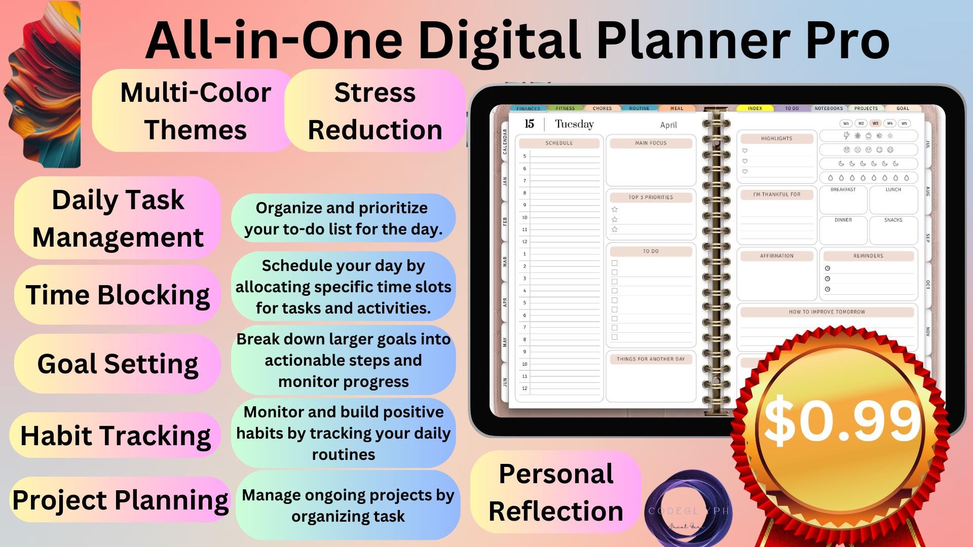 Digital Planner Pro 2024-2025 All in One ,digital Life Organizer ...