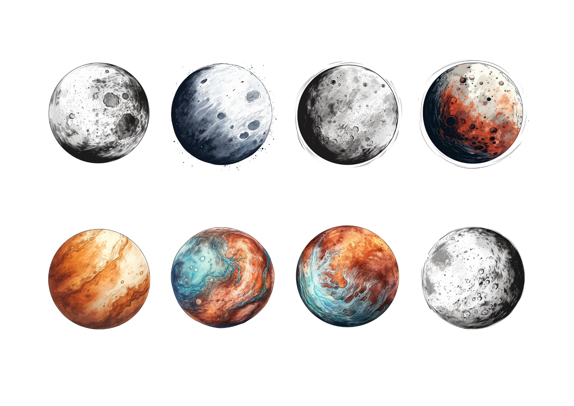 Solar System PDF Printable Cards, Planets and Moons, Flash Cards ...