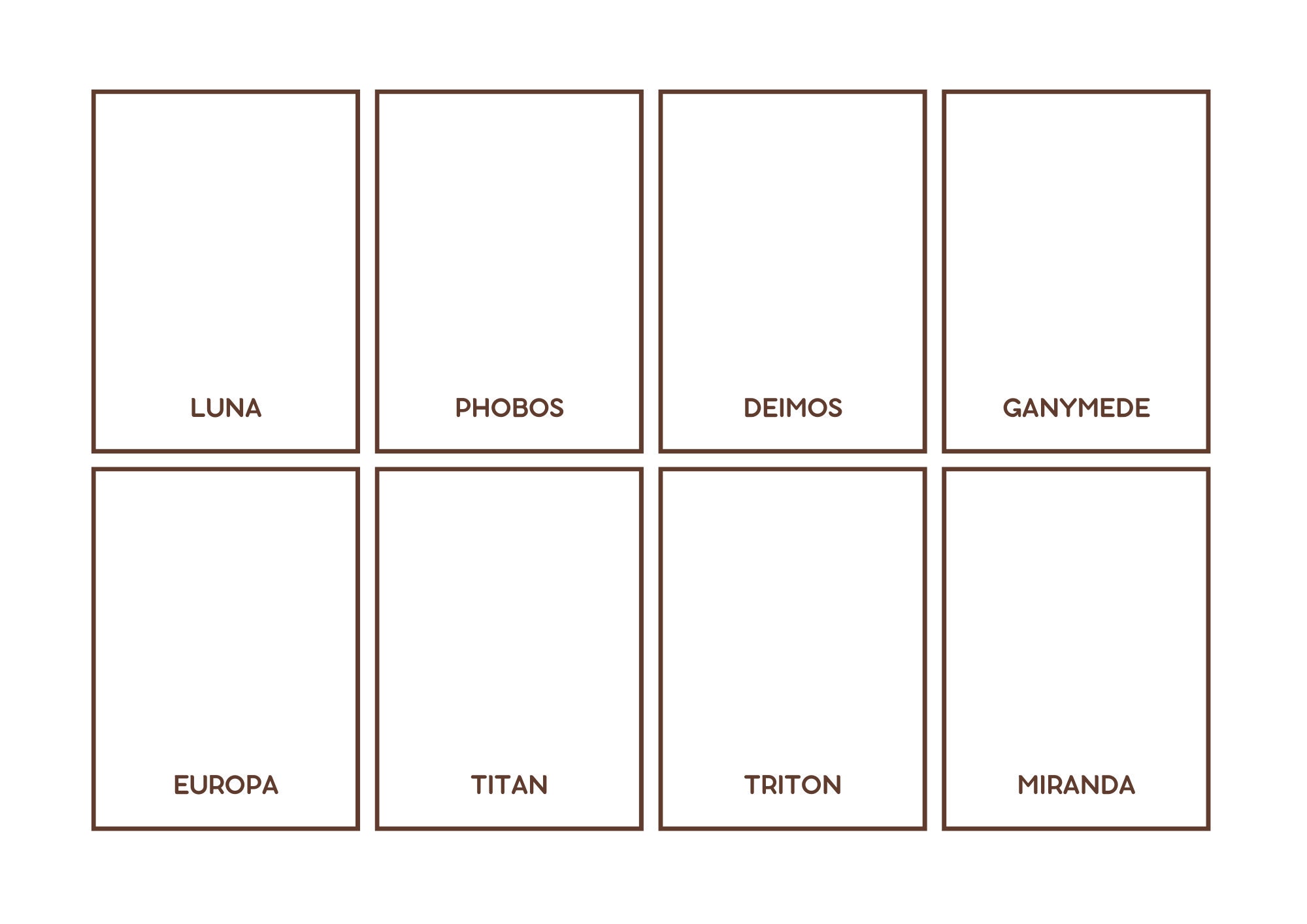 Solar System PDF Printable Cards, Planets and Moons, Flash Cards ...