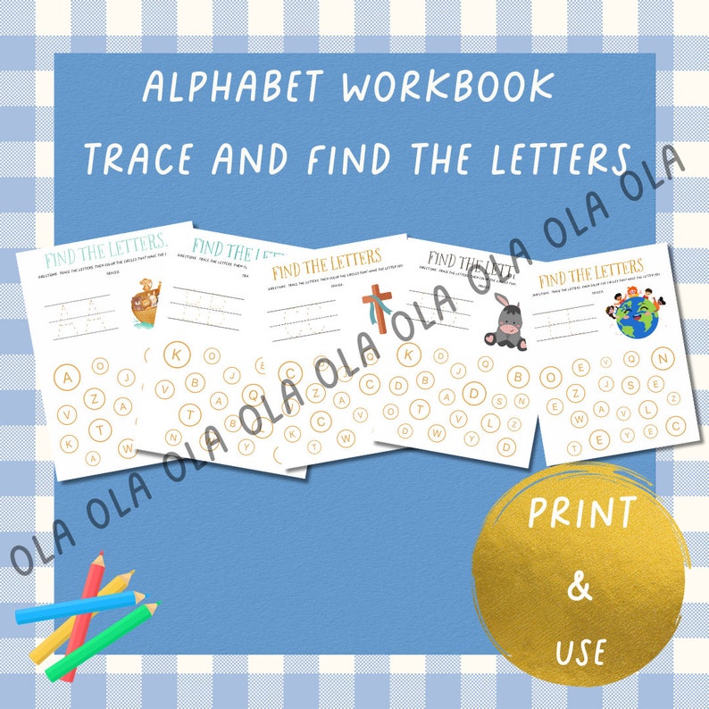 Alphabet Workbook, Find and Trace Letters, Homeschool Printable ...