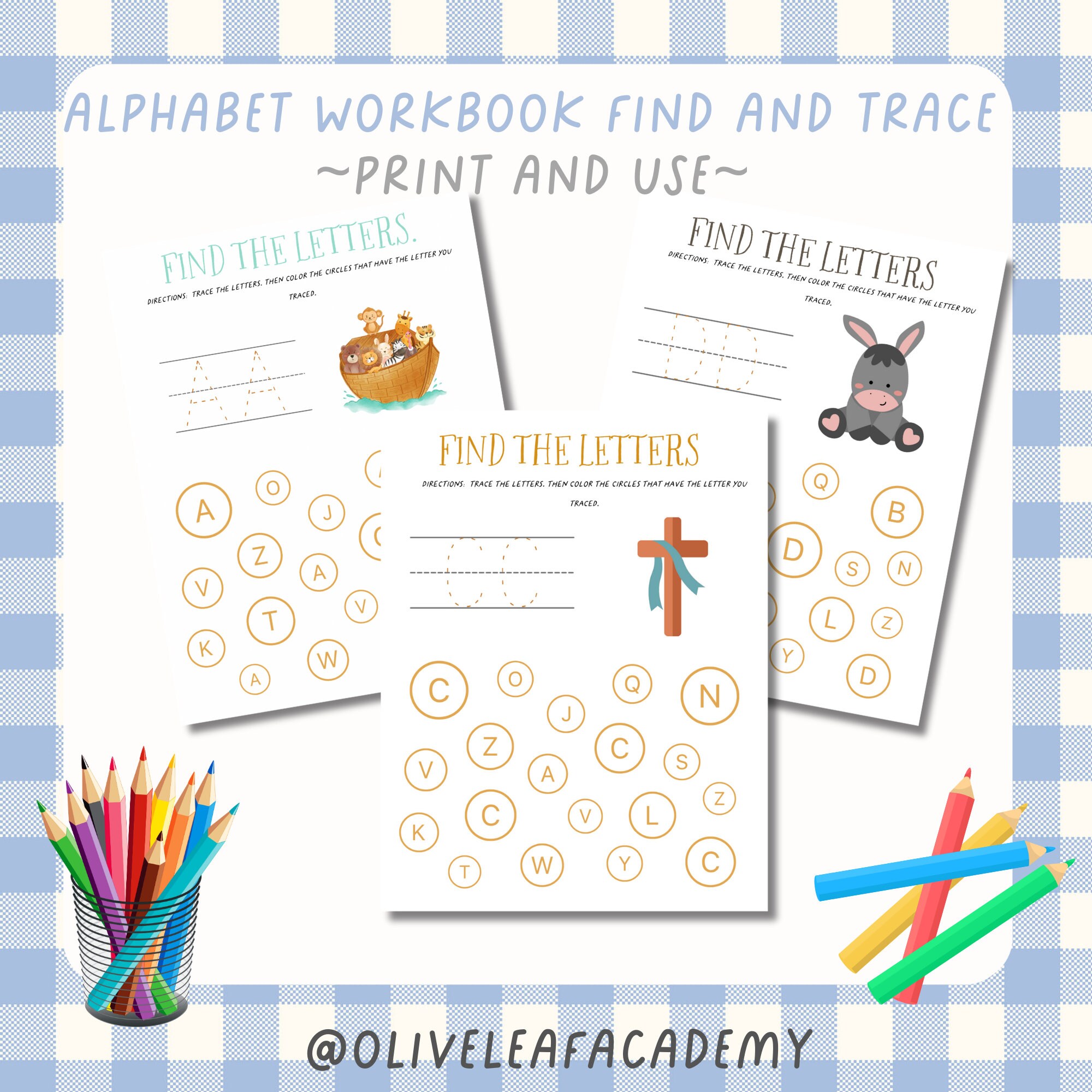 Alphabet Workbook Find and Trace the Letter Homeschool - Etsy