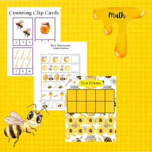 Busy Bee Themed Activity Bundle, 50 Pages, Homeschool Printable ...