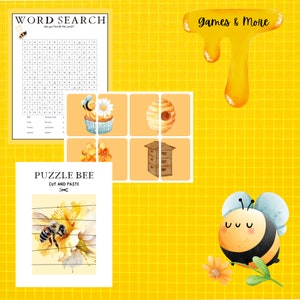 Busy Bee Themed Activity Bundle, 50 Pages, Homeschool Printable ...