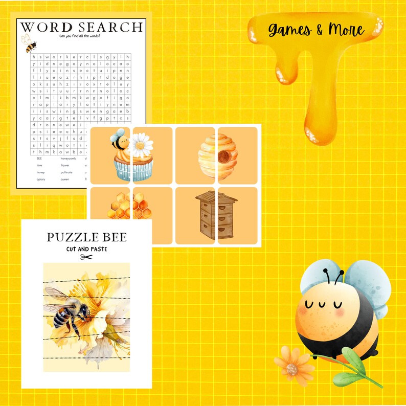 Busy Bee Themed Activity Bundle, 50 Pages, Homeschool Printable ...