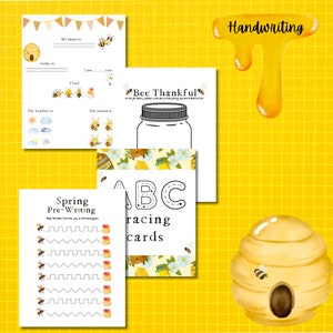 Busy Bee Themed Activity Bundle, 50 Pages, Homeschool Printable ...