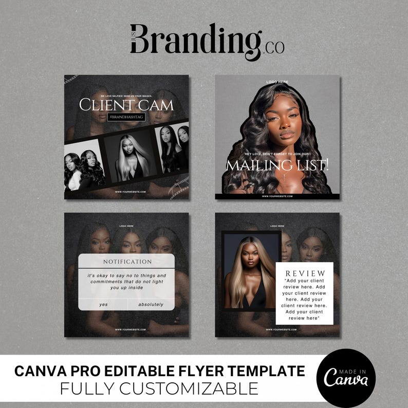 4 Flyers, DIY Bundle Flyer, Social Media Flyer, Canva Template, Instant ...