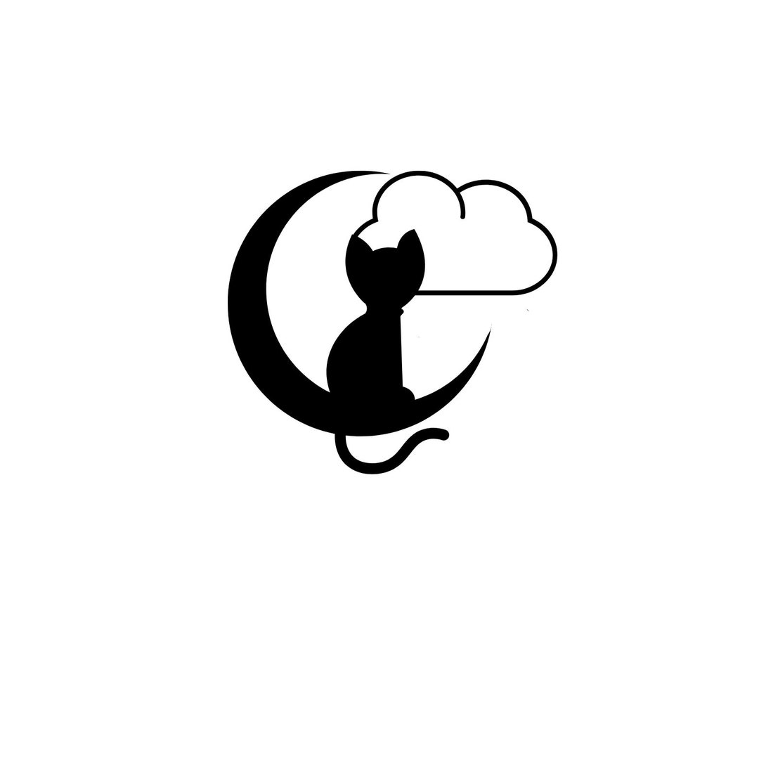 Moon Cat Digital Logo Download_ Svg Png Dxf Eps Instant Digital ...